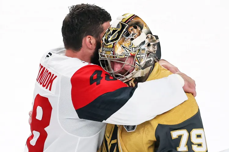 Knights Goalie Carter Hart Can't Hold Back Tears After Stanley Cup ...