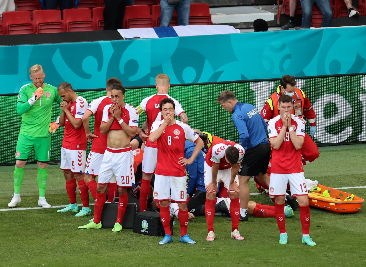 Denmark Star Collapses on Field Friendly With Ukraine is Suspended ...